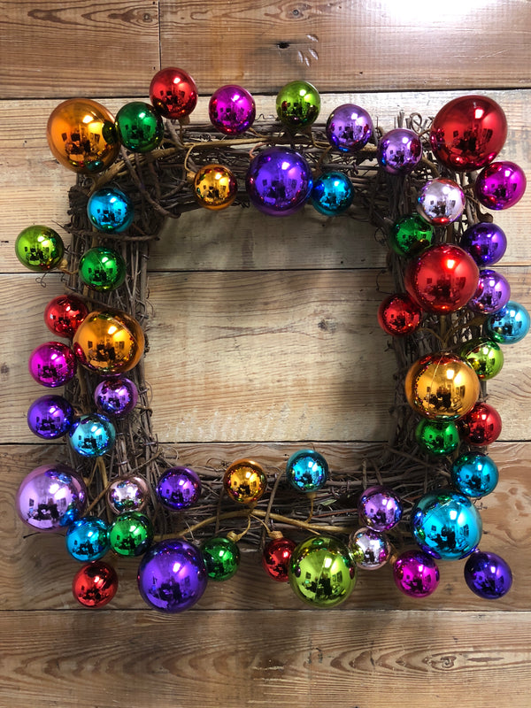 Square Christmas Ornament Wreath - Bonnie Harms Designs